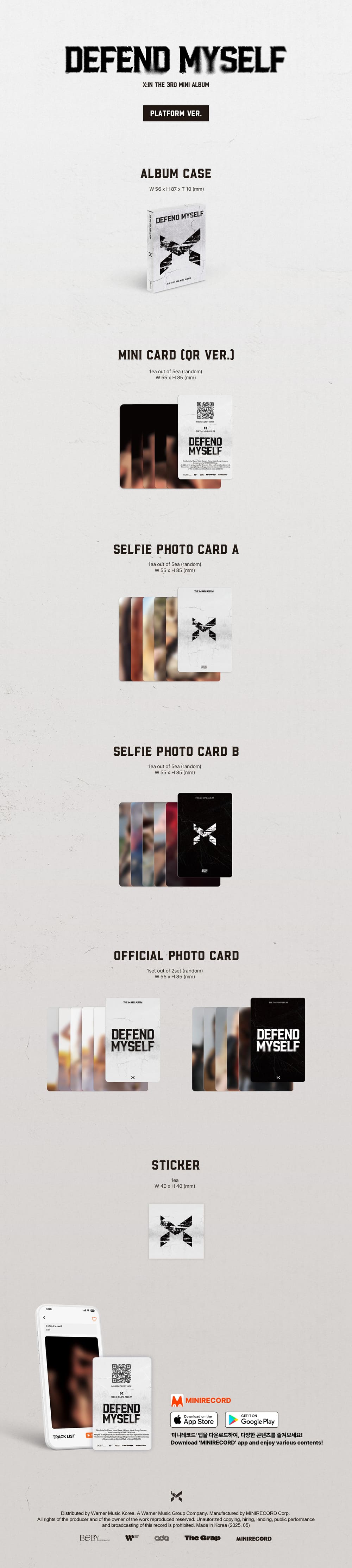 KPOPTOGETHER - X:IN (엑신) - 3RD MINI ALBUM [Defend Myself] (Platform Ver.)